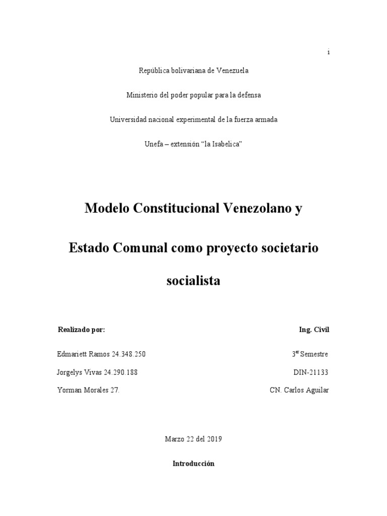 Modelo Constitucional Venezolano | PDF | Moralidad | Constitución