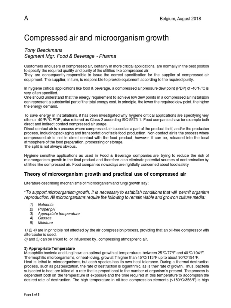 Compressed Air and Microorganisms | PDF | Relative Humidity | Humidity