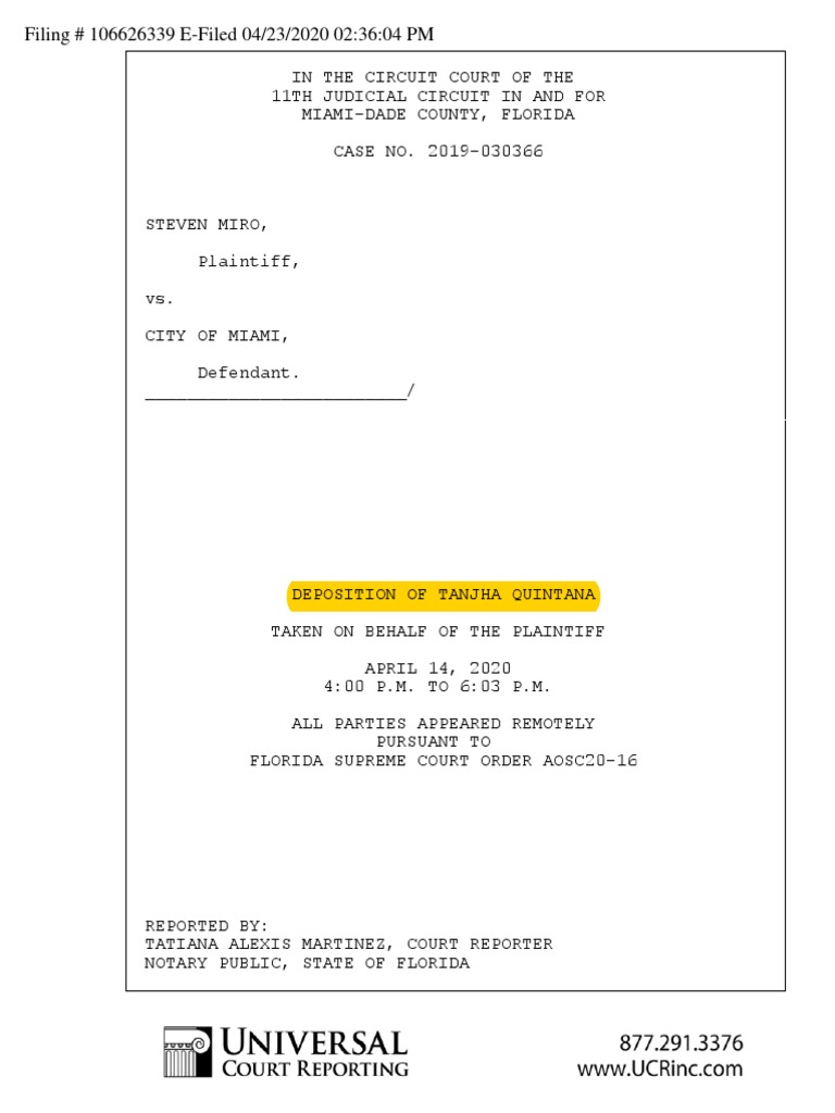 Highlighted Portion of Deposition Transcript | PDF | Deposition (Law ...