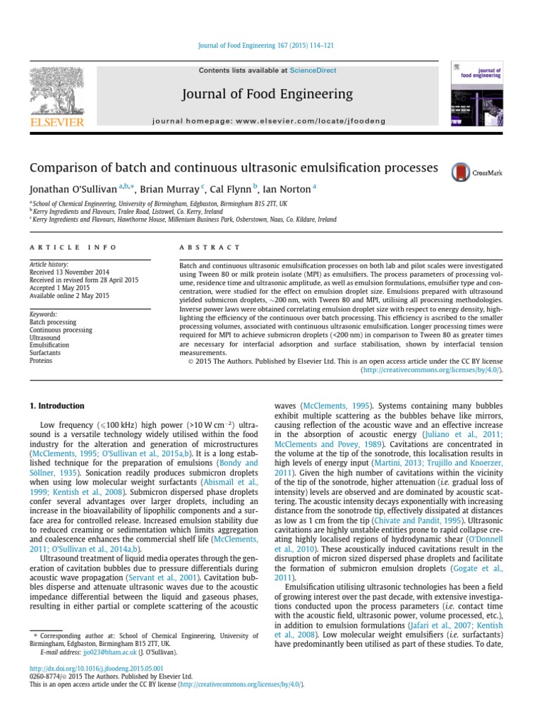 Journal of Food Engineering: Jonathan O'Sullivan, Brian Murray, Cal ...