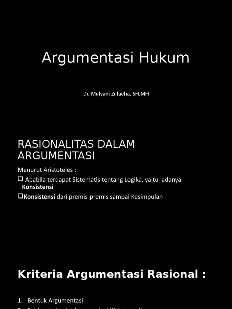 Rasionalitas Dalam Argumentasi | PDF | Hukum