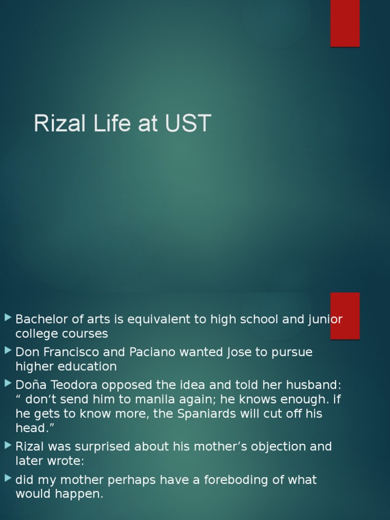 Rizal Life at UST | PDF