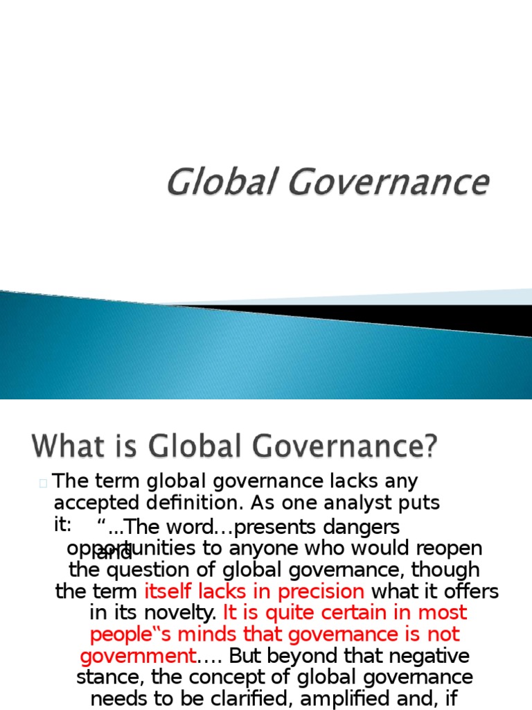 The Global Governance Slideshare | PDF | United Nations | International ...