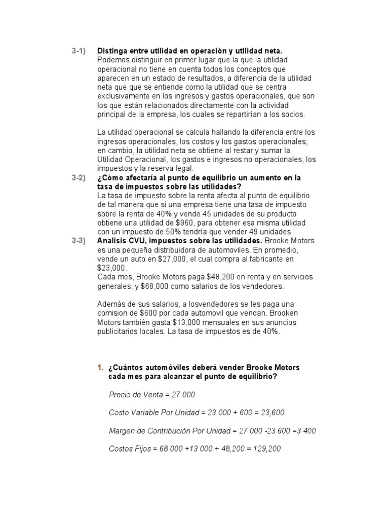 Diferencias entre Utilidad Operativa y Neta | PDF | Utilidad | Impuestos