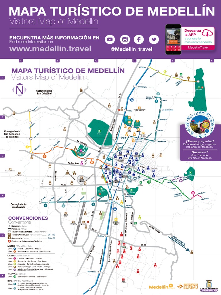 Mapa Turistico Medellin Mayo 2019 | PDF
