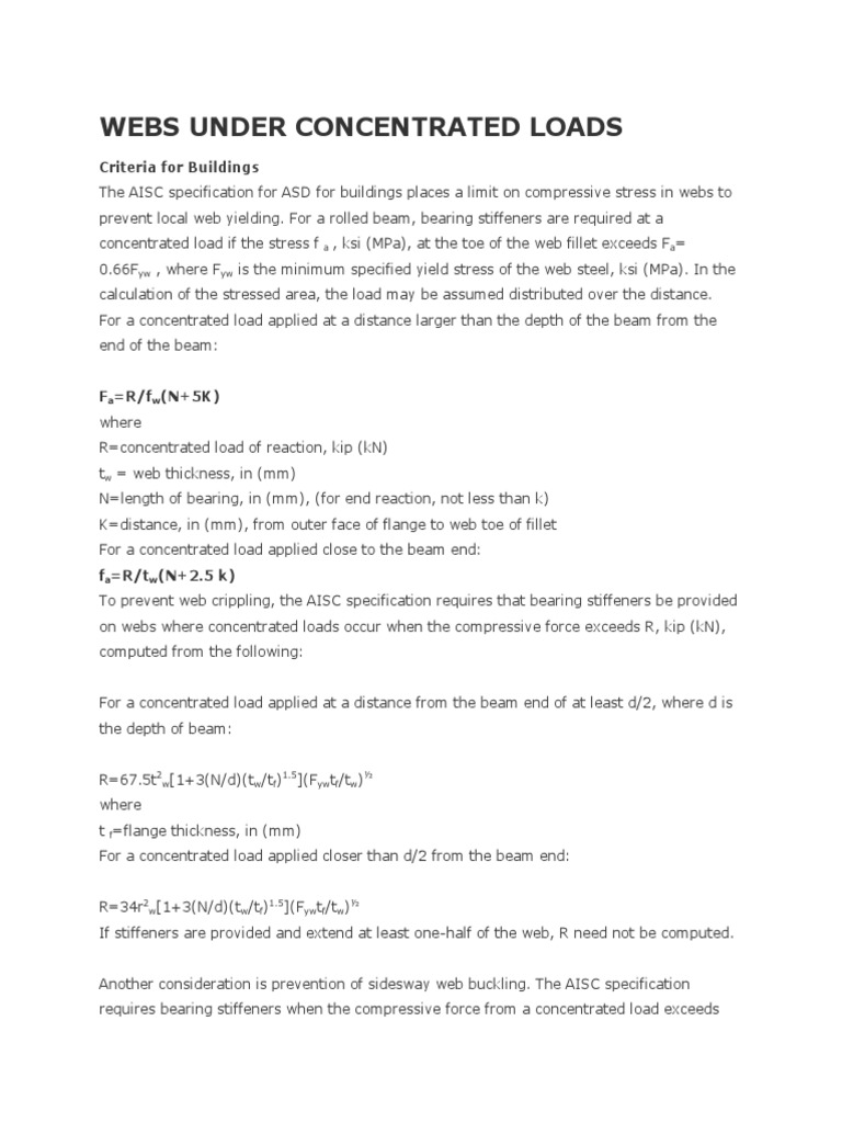 Webs and Flanges Under Load Limits | PDF