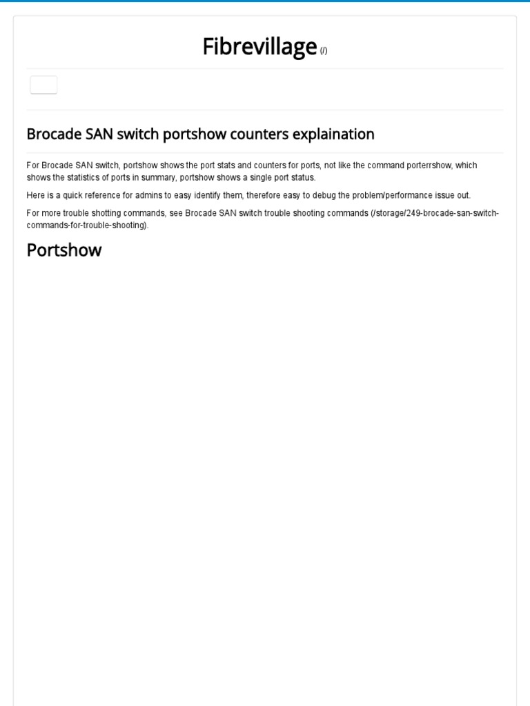 Brocade SAN Switch Portshow Counters Explaination | PDF | Electronics ...