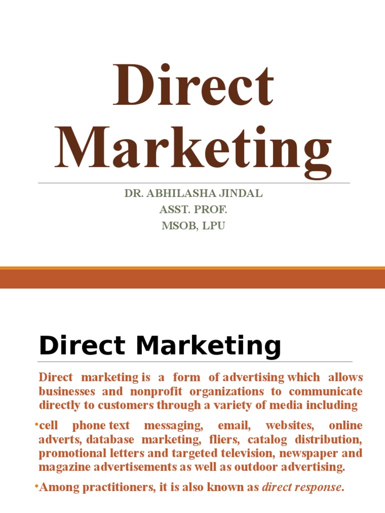 Understanding Direct Marketing Strategies | PDF | Direct Marketing ...