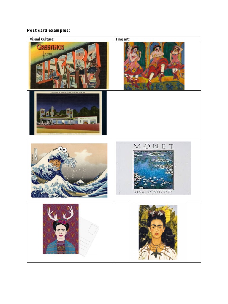 Handout - Post Card Examples | PDF | History | Classics