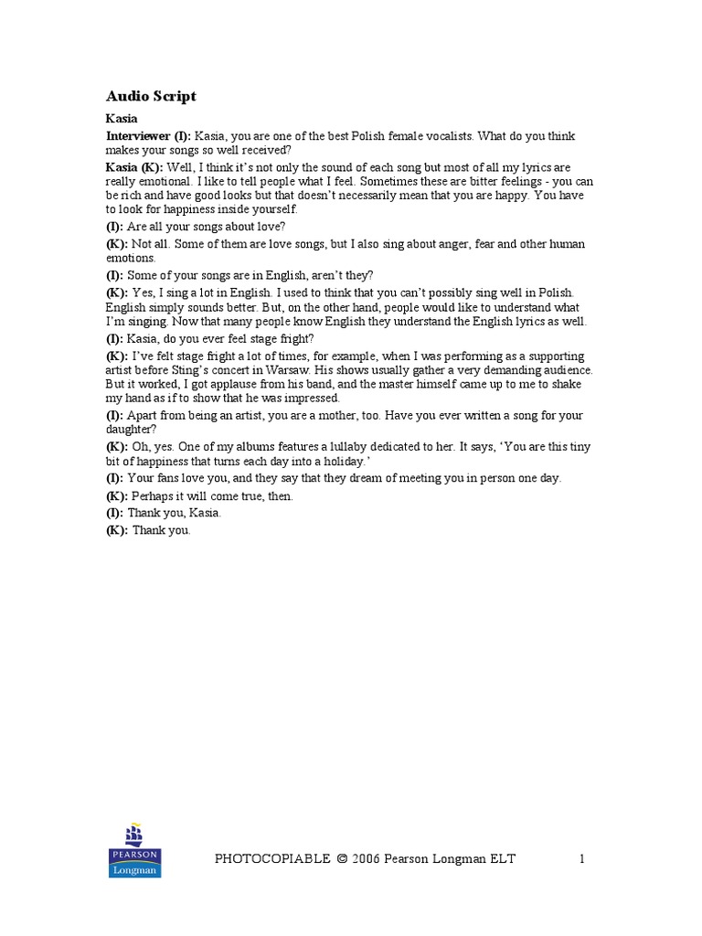 Audio Script Final Test | PDF