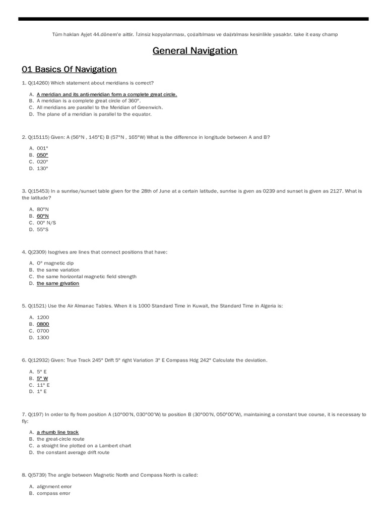 General Navigation | PDF | Latitude | Longitude