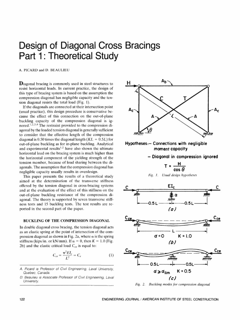 Diagonal Bracing Design Theory | PDF | Buckling | Stiffness