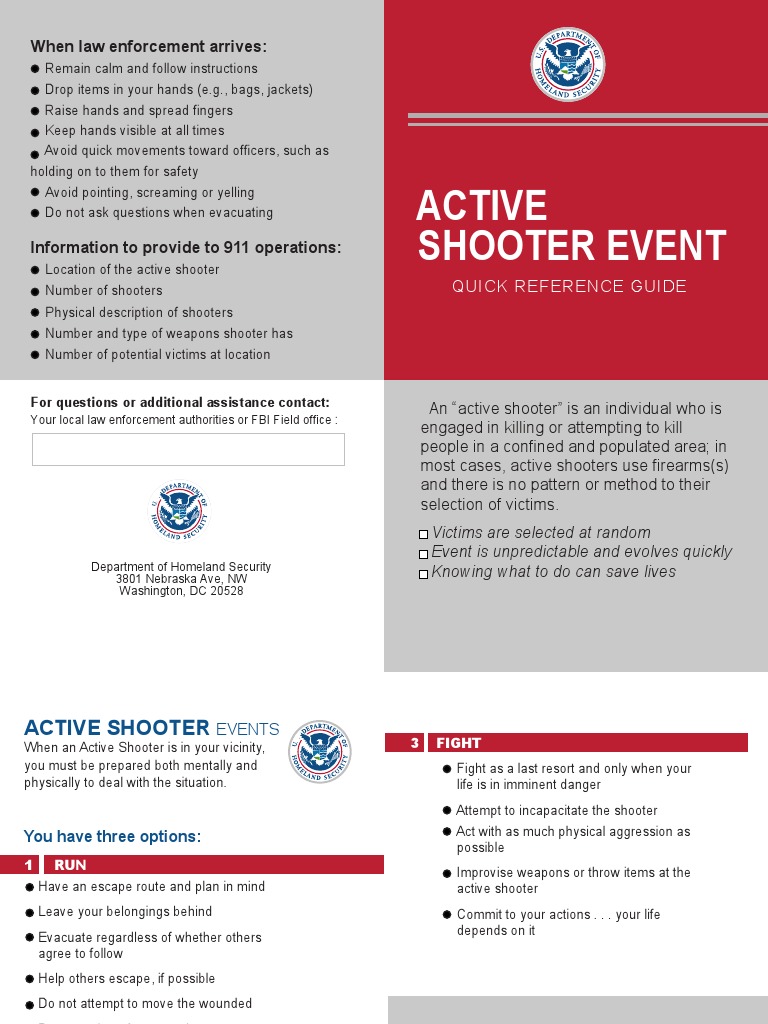 Active Shooter Response Guide | PDF | Law Enforcement | Crime & Violence