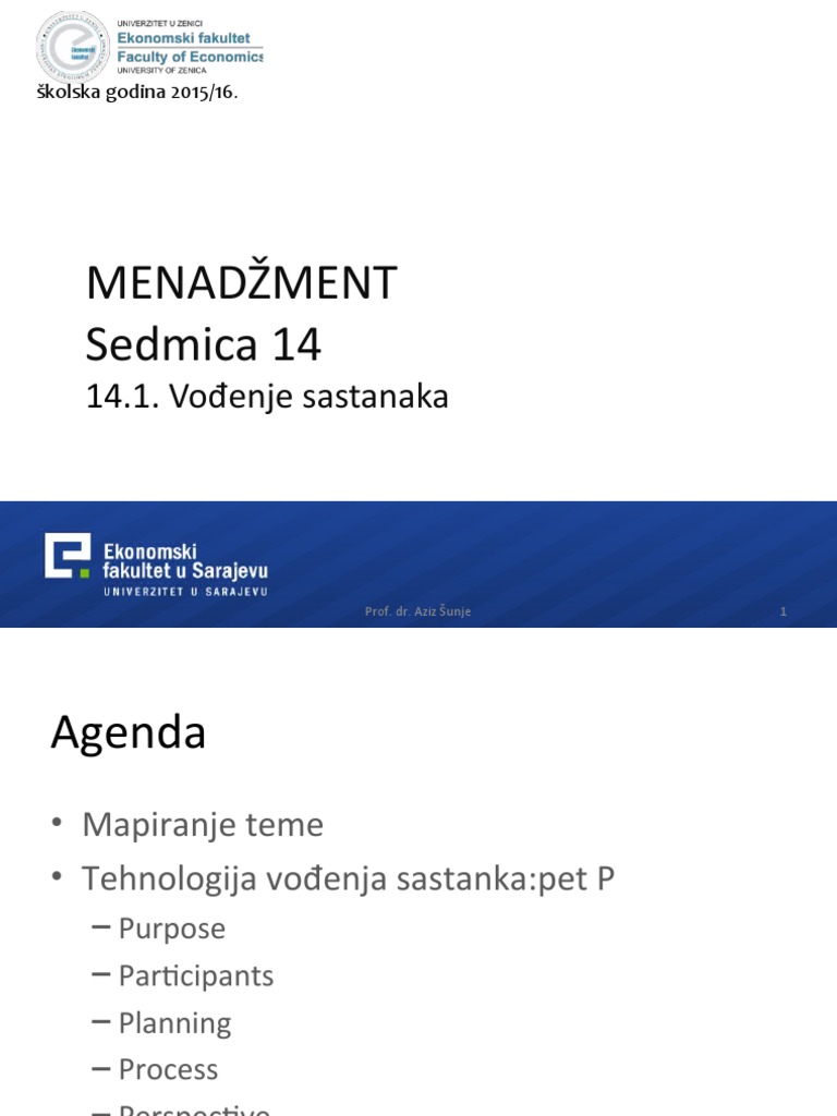 14.1. Vodjenje Sastanaka | PDF