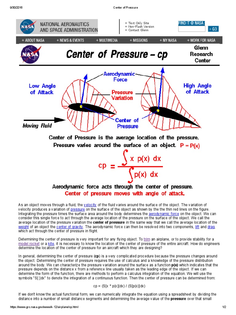 Center of Pressure PDF | PDF | Aerodynamics | Airfoil