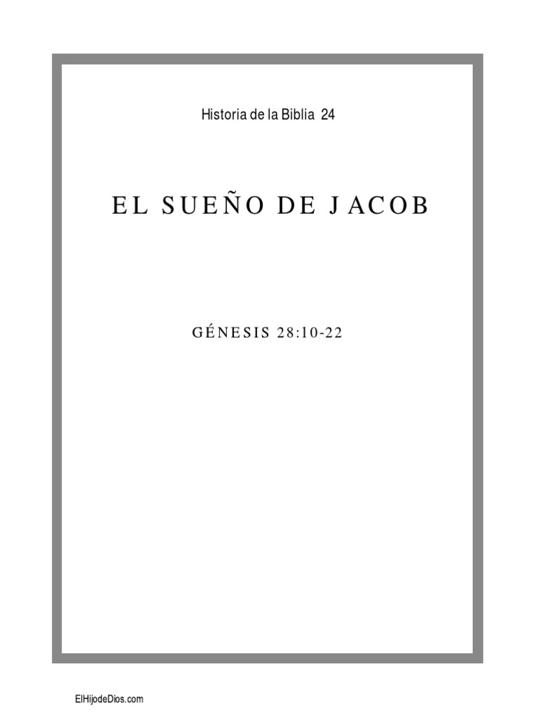 El Sueno de Jacob Genesis 28-10-22 | PDF | Jacob | Contenido bíblico