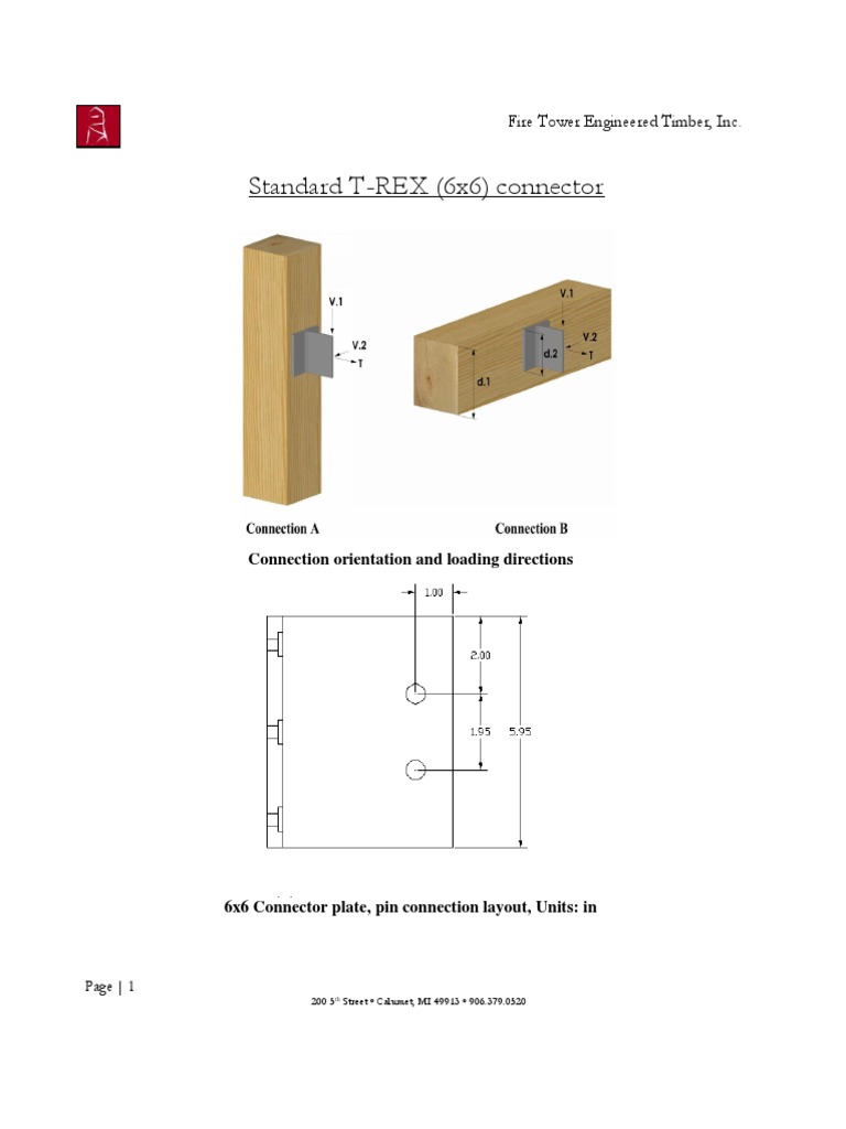 Standard T-REX (6x6) Connector: Fire Tower Engineered Timber, Inc | PDF ...