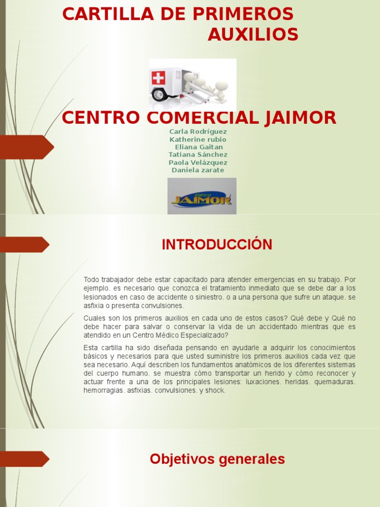 Cartilla de Primeros Auxilios | PDF | Quemar | Primeros auxilios