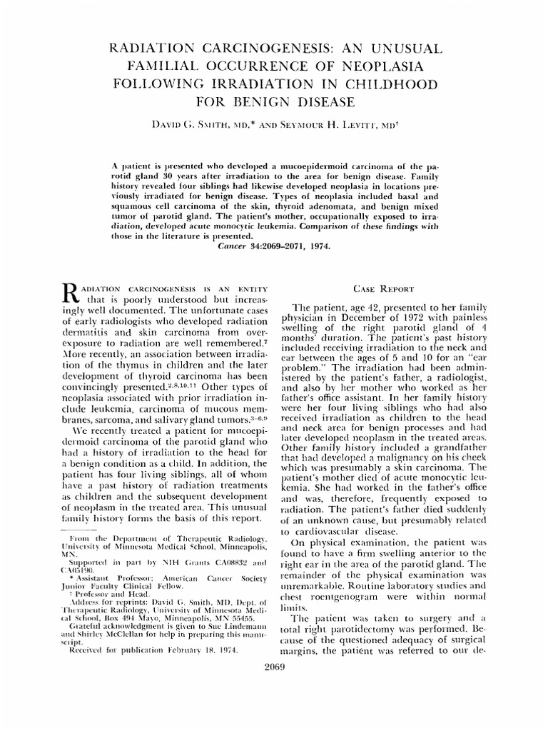 Smith 1974 | PDF | Radiation Therapy | Neoplasms