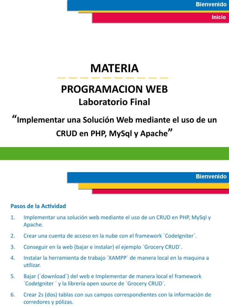 Programacionweb Implementar Una Solución Web Mediante El Uso De Un Crud En Php Mysql Y Apache