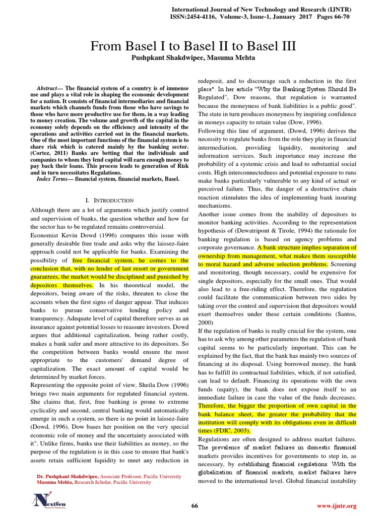 From Basel I To Basel II To Basel III | PDF | Basel Ii | Basel Iii