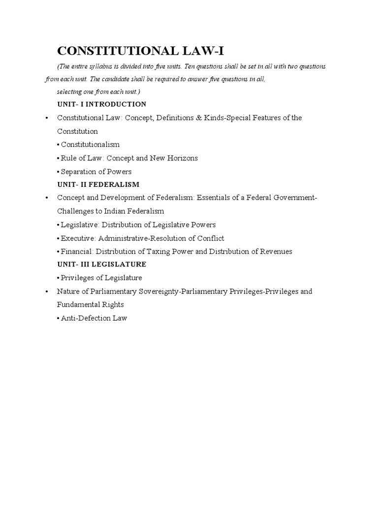 Constitutional Law I | PDF | Presidents Of The United States | American ...