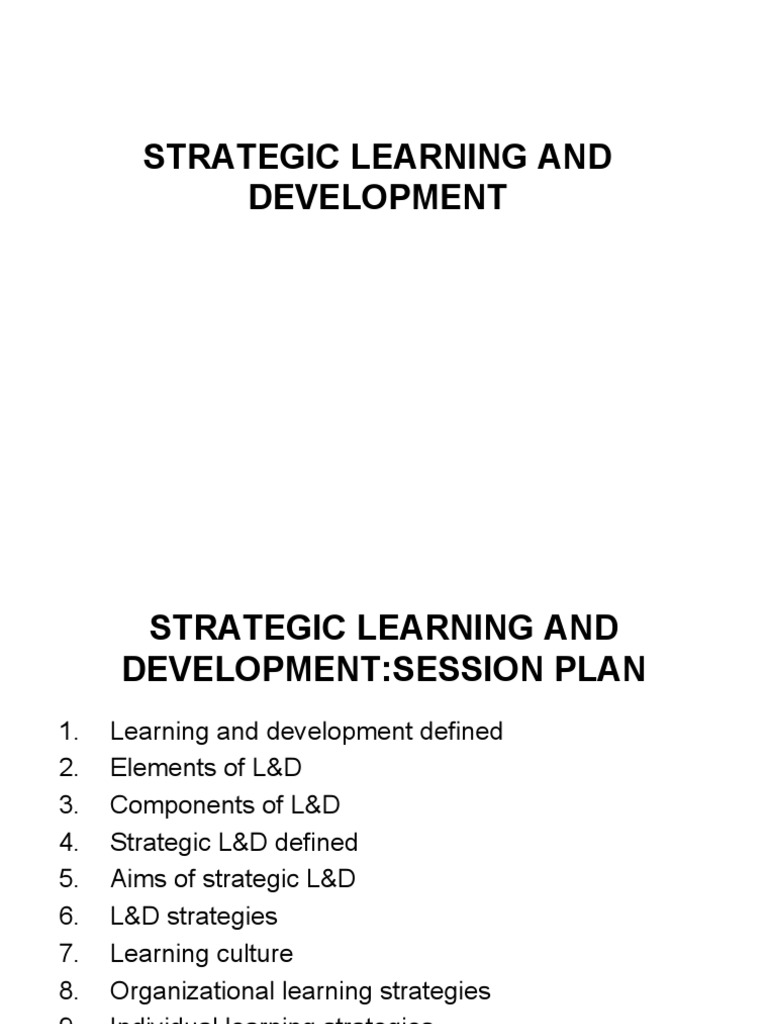 Strategic Learning and Development | Download Free PDF | Learning ...