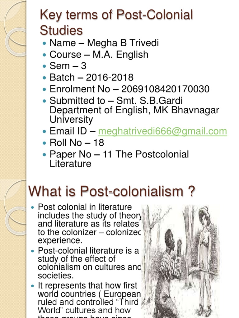 Key Terms of Post-Colonial Studies | PDF | Postcolonialism | Critical ...