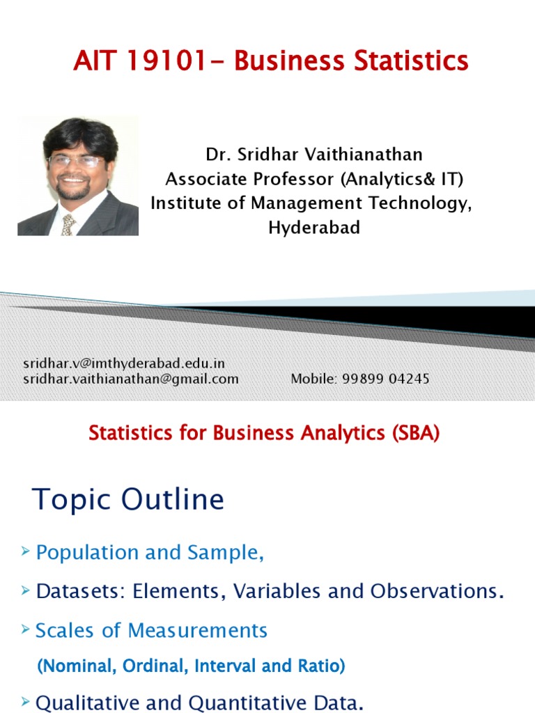 1 Business Statistics | PDF | Level Of Measurement | Statistics