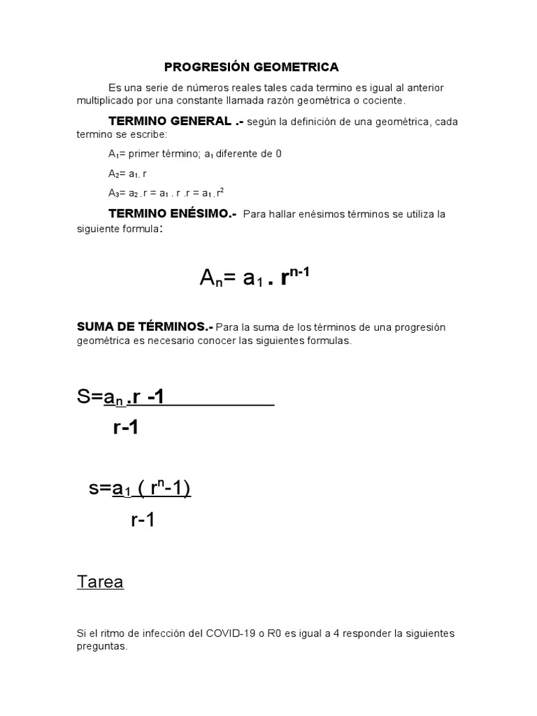 Progresión Geometrica | PDF | Métodos y materiales de enseñanza