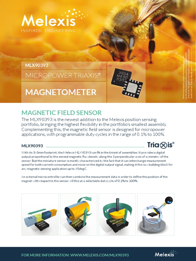 MLX90393 Product Flyer Melexis | PDF | Magnetometer | Sensor