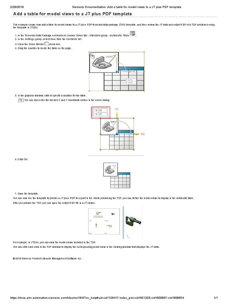 Add A Table For Model Views To A JT Plus PDF Template | PDF | 3 D ...