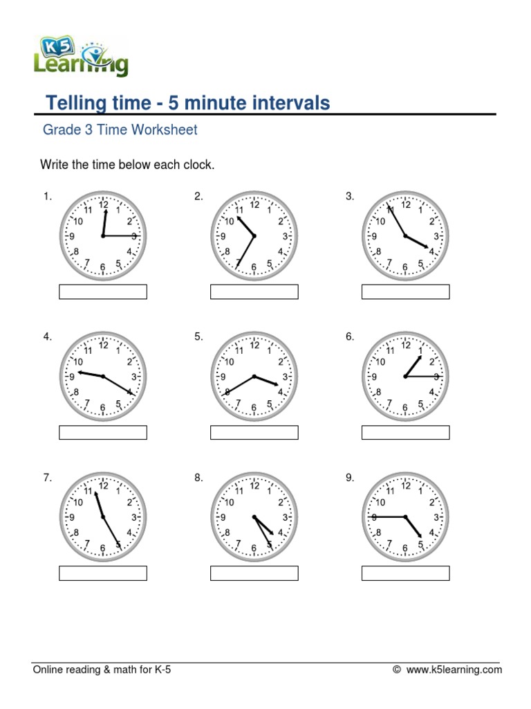 Telling Time Worksheets