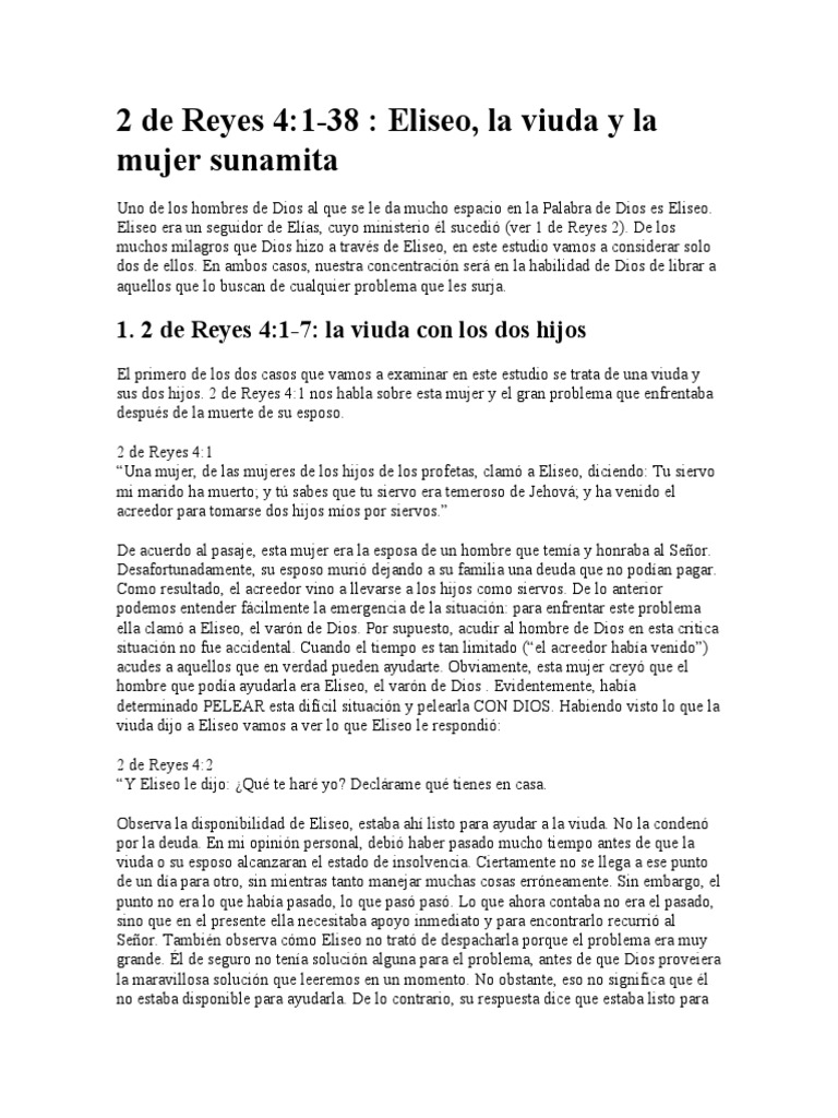 2 de Reyes 4 | PDF | Diablo | Dios