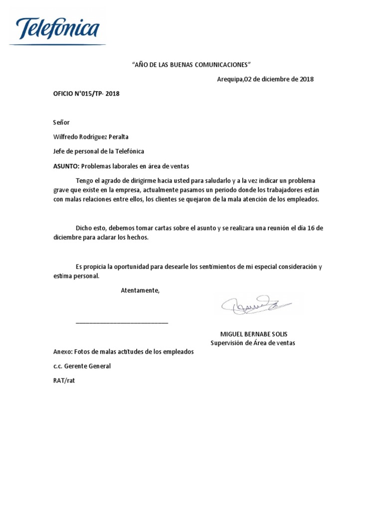 Oficio Telefonica | PDF