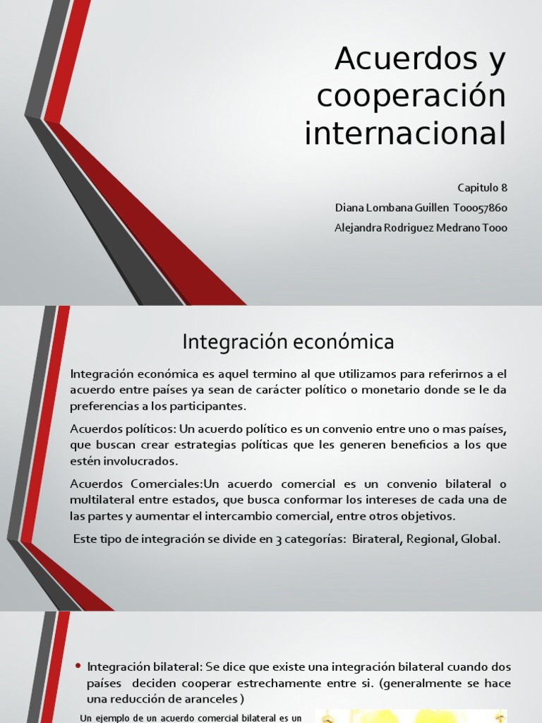 Acuerdos y Cooperación Internacional | PDF | Organización de Comercio Mundial | Tratado de Libre ...