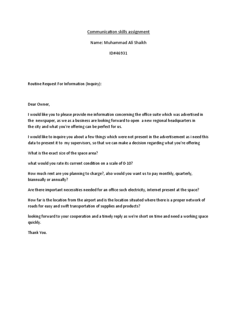 Communication Skills Assignment | PDF