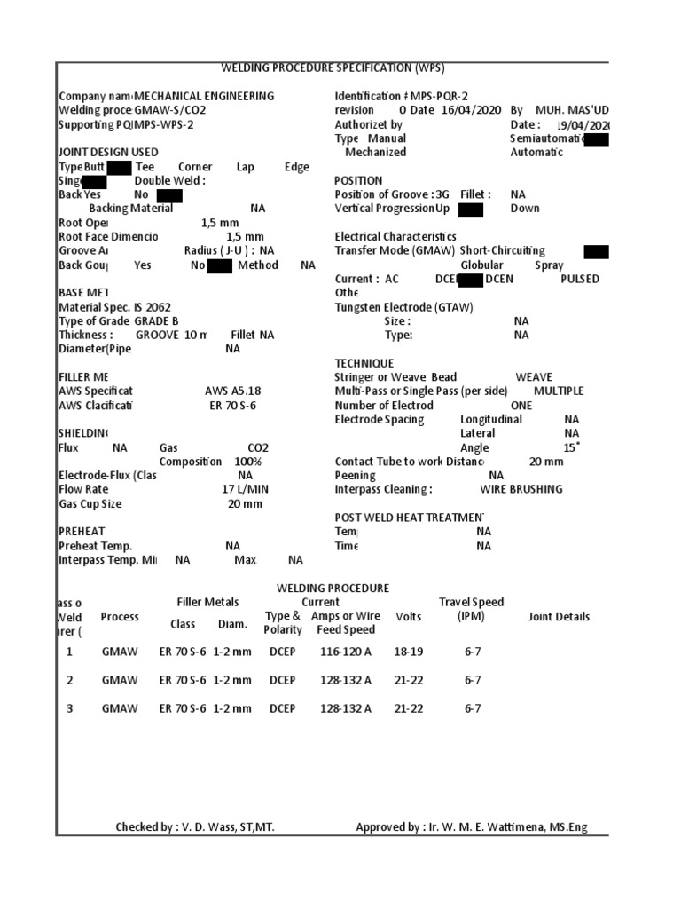 Wps Aws d1.1 NEW | PDF | Welding | Construction
