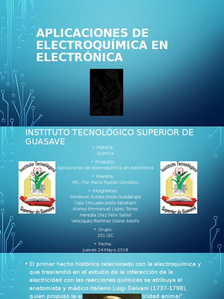 Aplicaciones de Electroquímica en Electrónica | PDF | Electroquímica ...