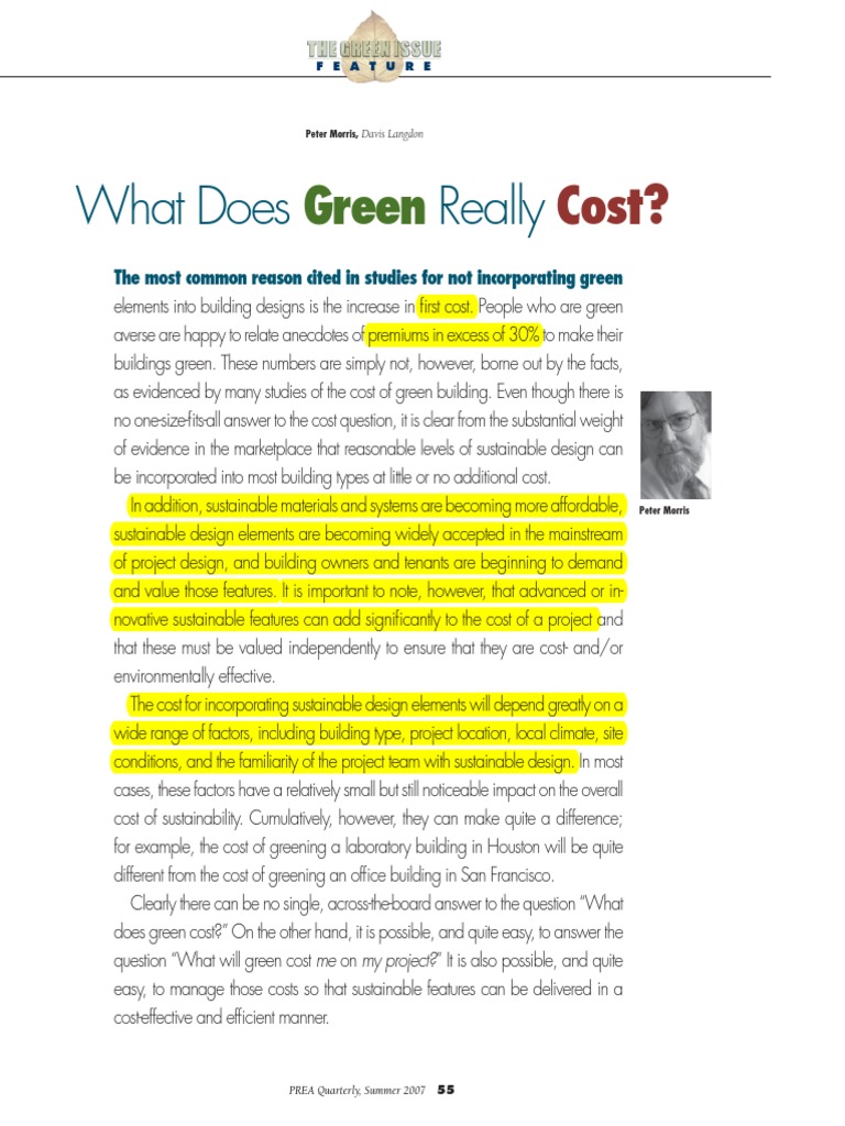 Understanding Green Building Costs | PDF | Leadership In Energy And ...