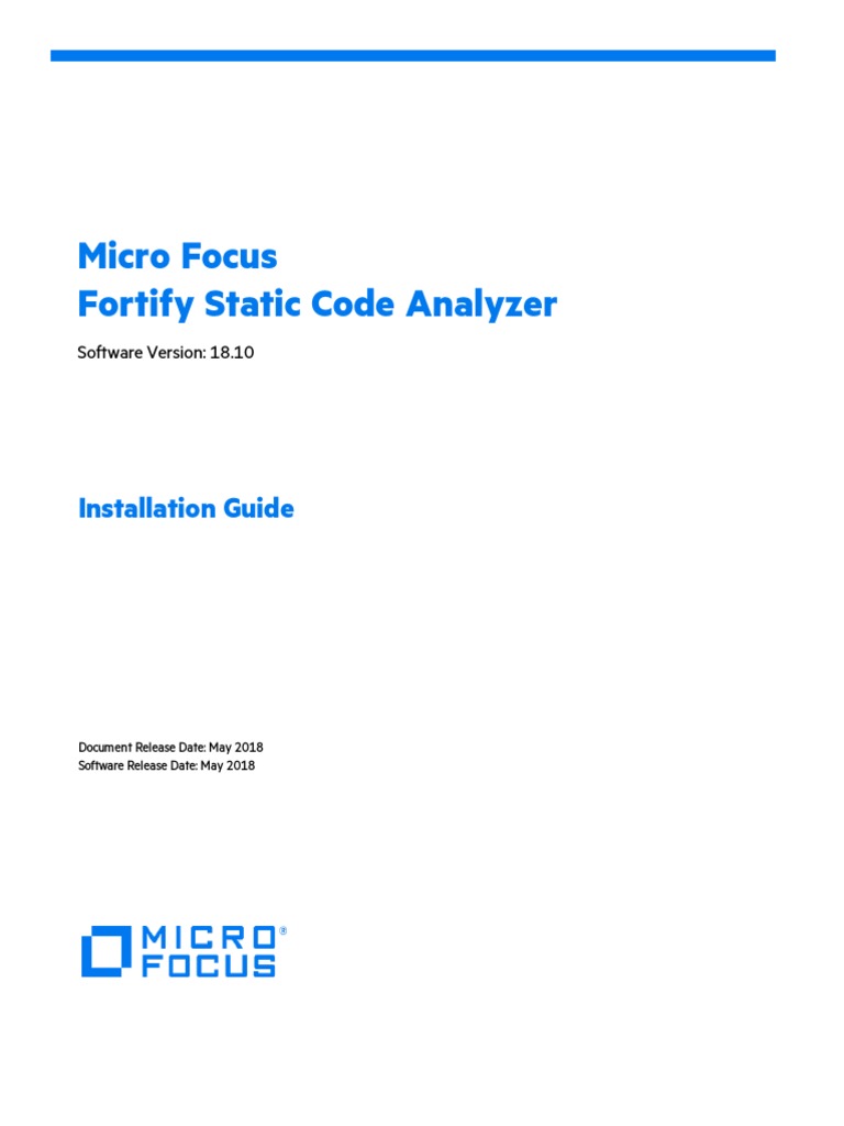Micro Focus Fortify Static Code Analyzer: Installation Guide | PDF ...