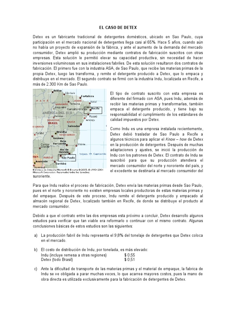 4 Caso - de - Detex | PDF | Detergente | Mercado (economía)