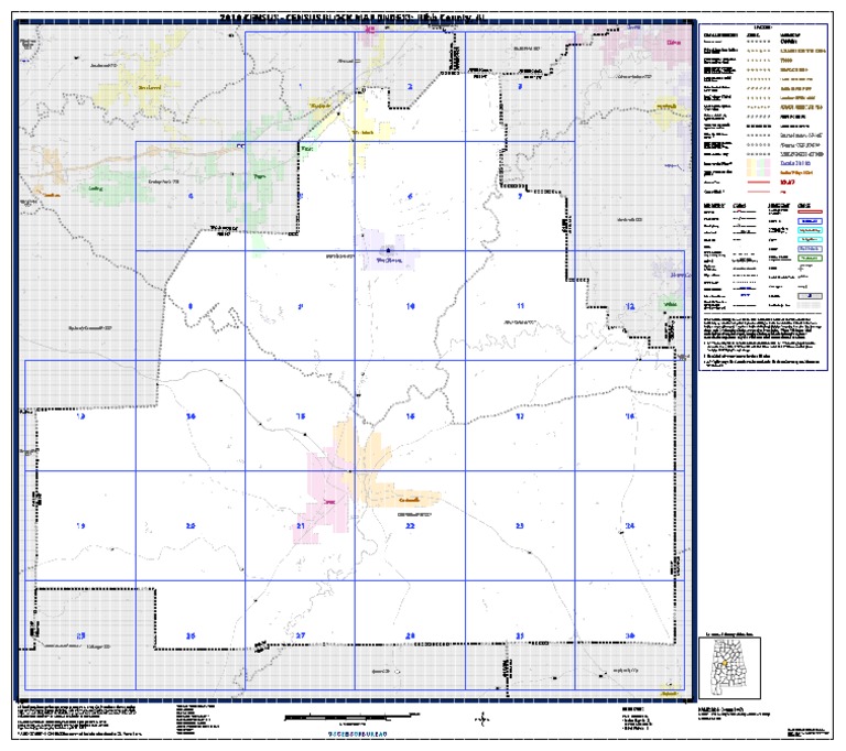 2010 Census - Census Block Map (Index) : Bibb County, Al: MILFORD 47500 ...