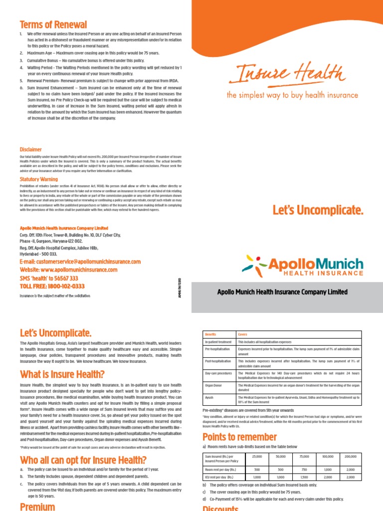 Insure Health Brochure | PDF | Insurance | Health Care