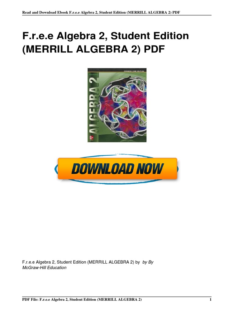 F.R.E.E Algebra 2, Student Edition (Merrill Algebra 2) PDF | PDF ...