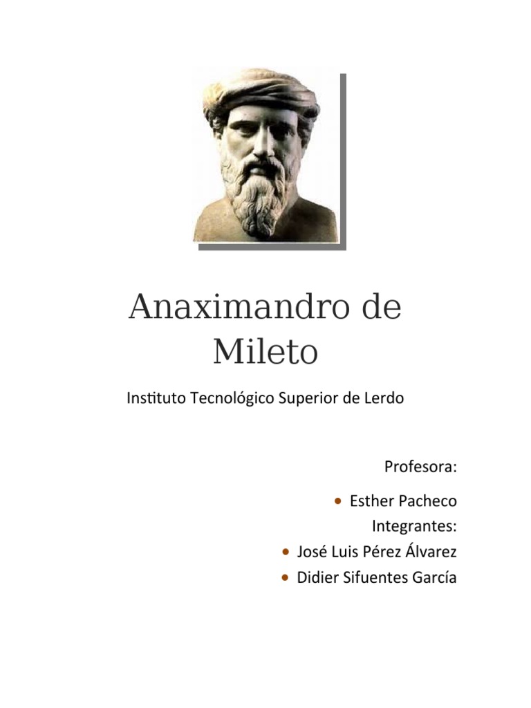 Anaximandro de Mileto | PDF | Metafísica | Epistemología