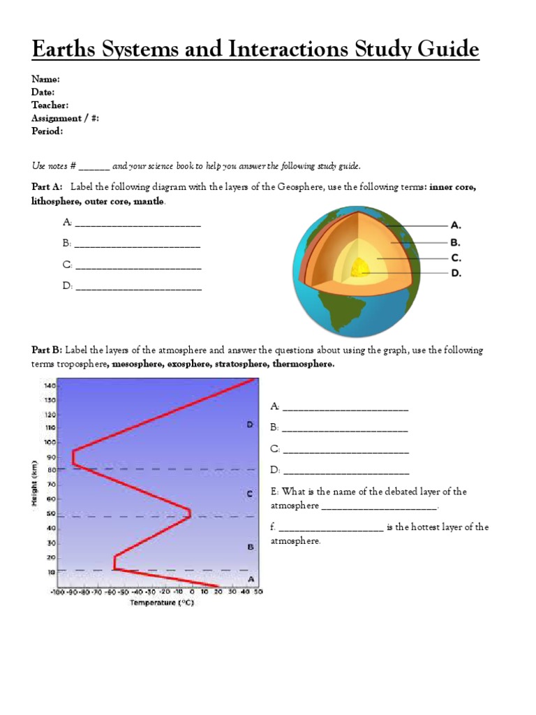 Earths Systems and Interactions Study Guide | PDF | Atmosphere ...