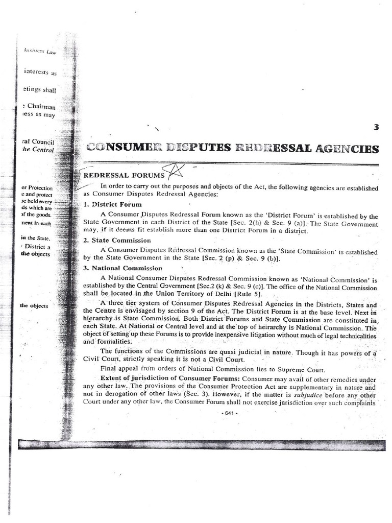 Consumer Dispute Redressal Agencies (1) - Law | PDF