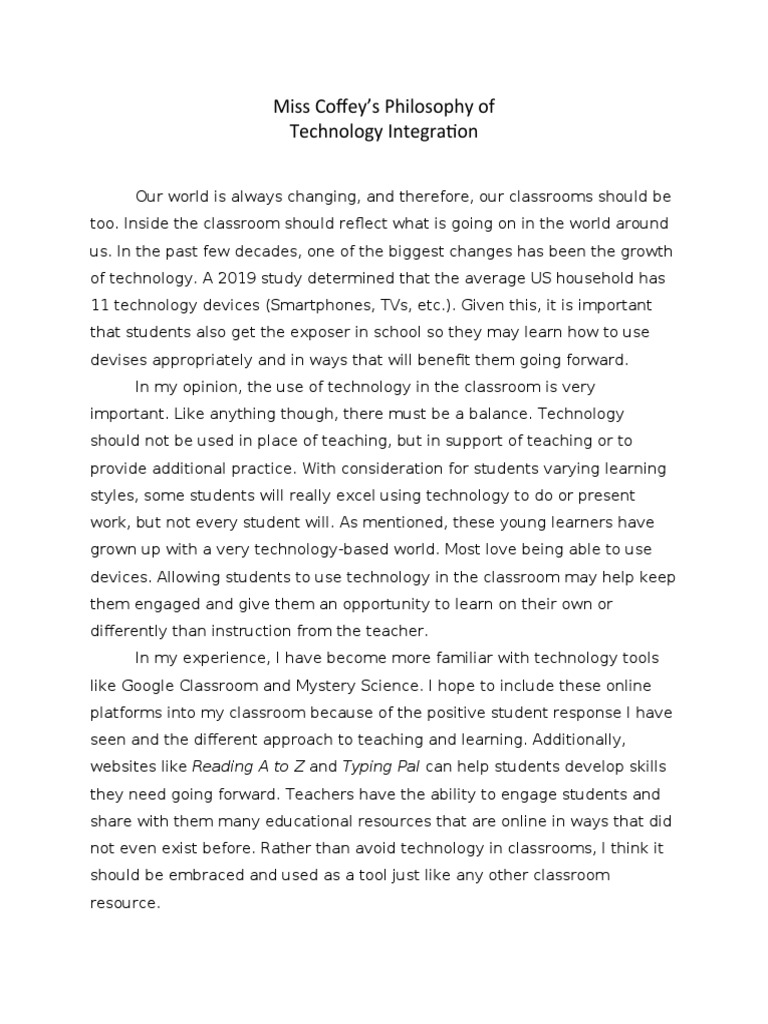 Philosophy of Technology Integration | PDF