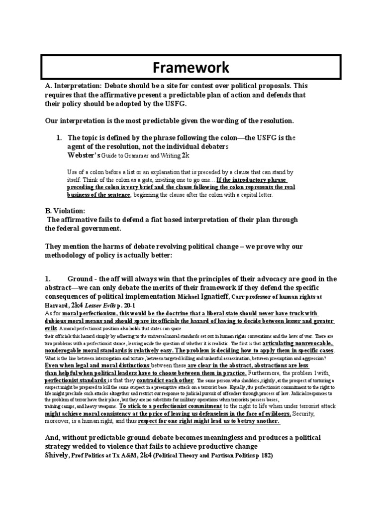 Debate Framework for Political Proposals | PDF | Reason | Science